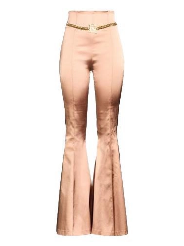 Elisabetta Franchi High Waisted Flared Satin Pants - Pink