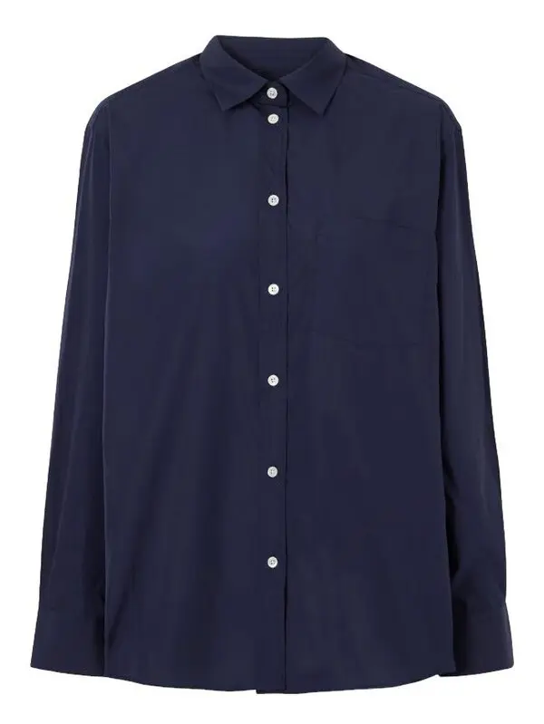 RÓHE Cotton Poplin Shirt - Navy