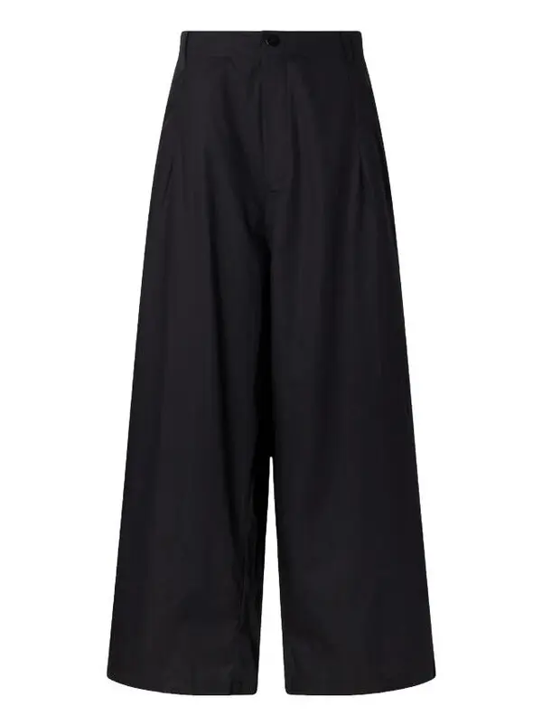 JAMIE HALLER The Lotus Cotton-poplin Wide-leg Pants - Black