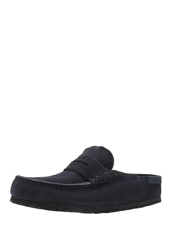 BIRKENSTOCK Naples Wrapped Suede Clogs - Navy