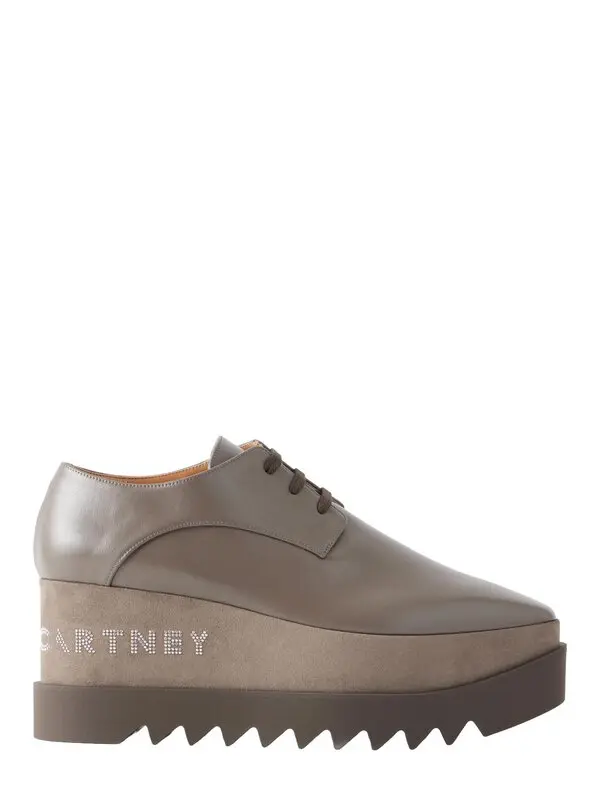 Stella McCartney Elyse Vegan Leather Platform Pumps - Brown