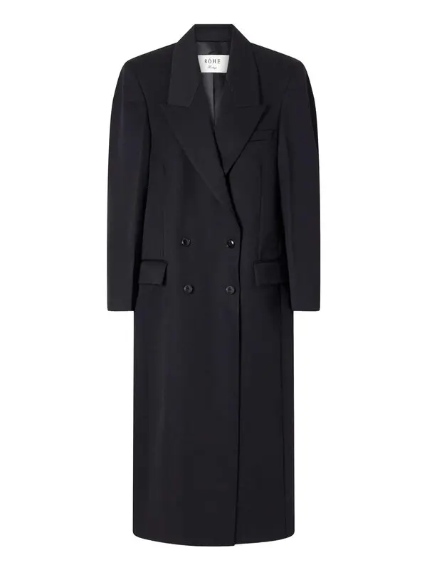 RÓHE Double-breasted Wool Coat - Navy