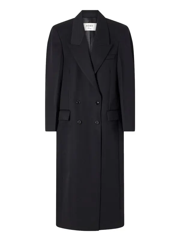 RÓHE Double-breasted Wool Coat - Navy