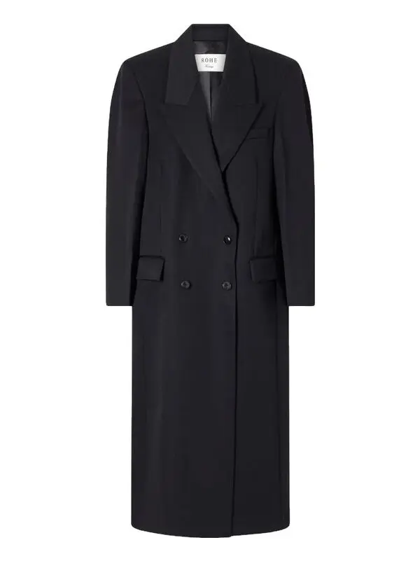 RÓHE Double-breasted Wool Coat - Navy