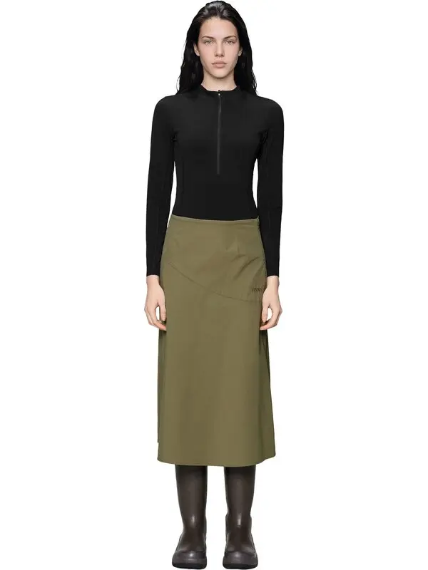 Rains Light Woven Midi Skirt - Moss
