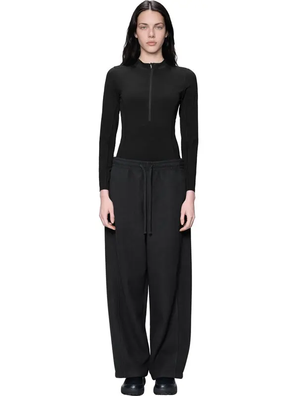 Rains Heavyweight Fleece Wide-leg Pants - Black