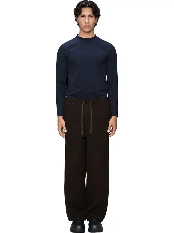 Rains Heavyweight Fleece Wide-leg Pants - Bark
