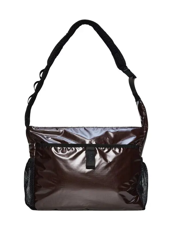 Rains Sibu Messenger Bag In Water Repellent Nylon-ripstop - Bark