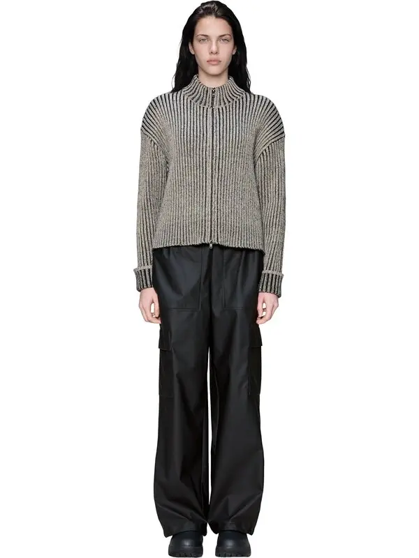 Rains Sapa Knit W Zip Cardigan - Black