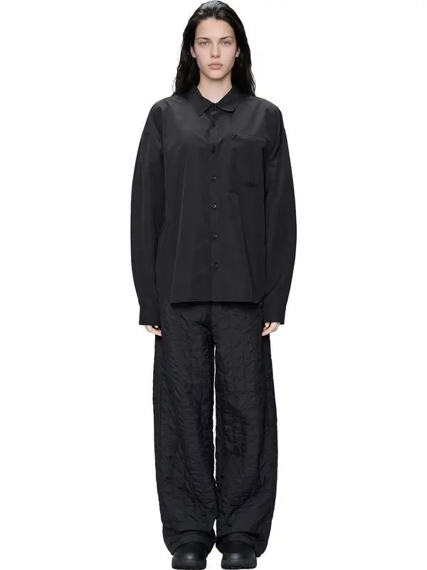 Rains Lightweight Woven Shirt With Front Zip Pocket - Black