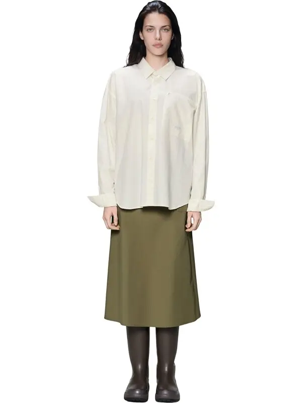 Rains Lightweight Woven Shirt With Front Zip Pocket - Blanc