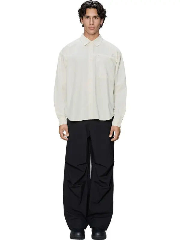 Rains Light Woven Long Sleeve Shirt - Blanc
