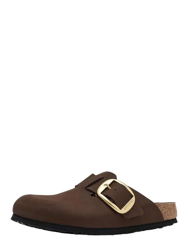 BIRKENSTOCK Boston Big Buckle Tonal Clogs In Nubuck Leather - Carafe