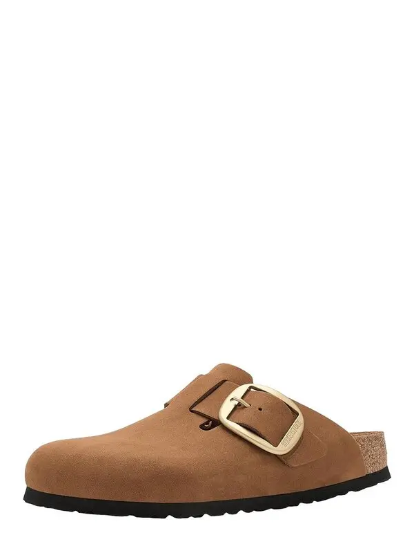 BIRKENSTOCK Boston Big Buckle Tonal Clogs In Nubuck Leather - Mink