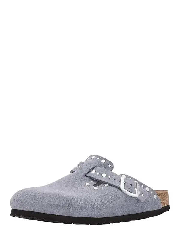 BIRKENSTOCK Boston Clog Suede Shoes With Rivet Detailing - Blue