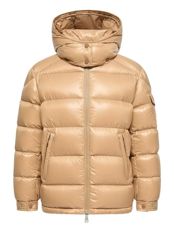 Moncler Maire Hooded Short Down Jacket - Beige