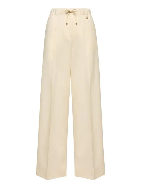 Moncler Wool Gabardine Tailored Pants - White