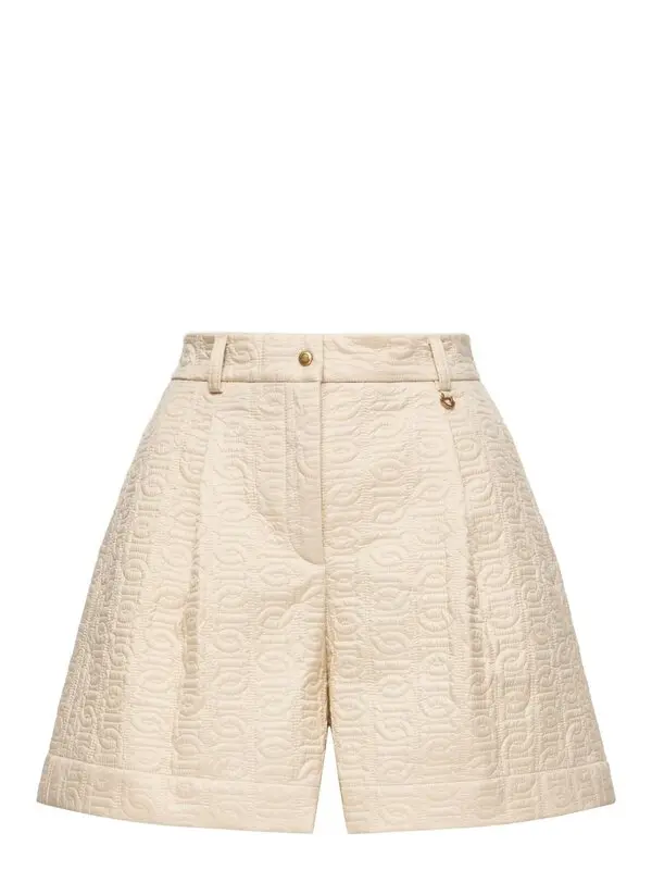 Moncler Quilted Logo Shorts - Beige