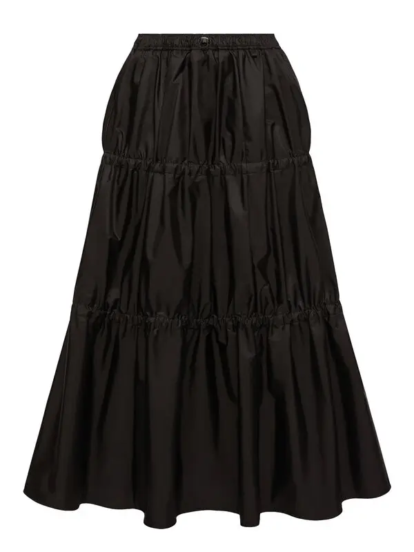 Moncler Ruffle Mid-length Skirt - Black