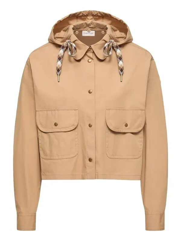 Moncler Hooded Shirt Jacket - Beige