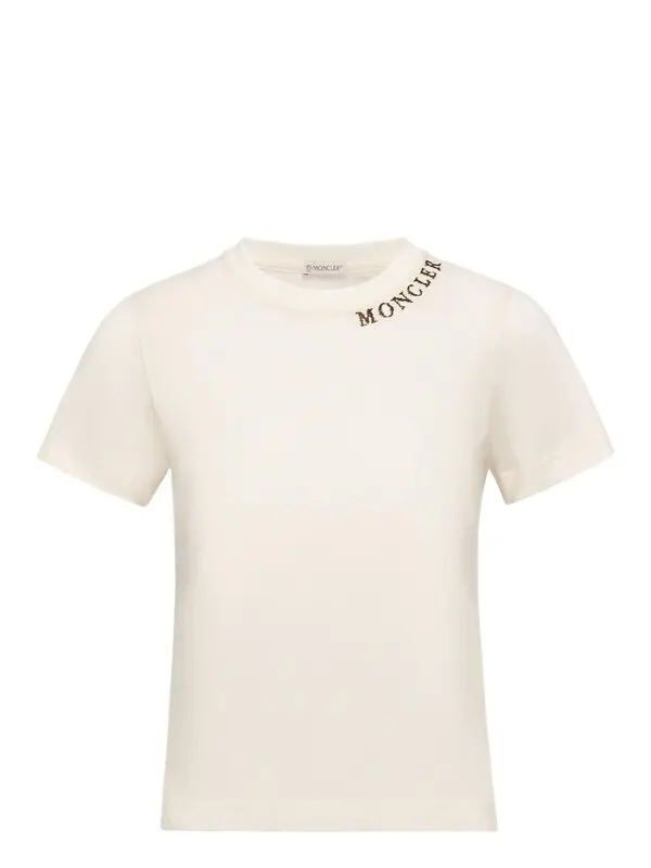 Moncler Sketch Logo Cotton T-shirt - White