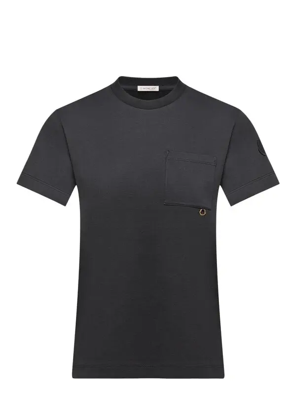 Moncler Metal Logo Cotton T-shirt - Blue