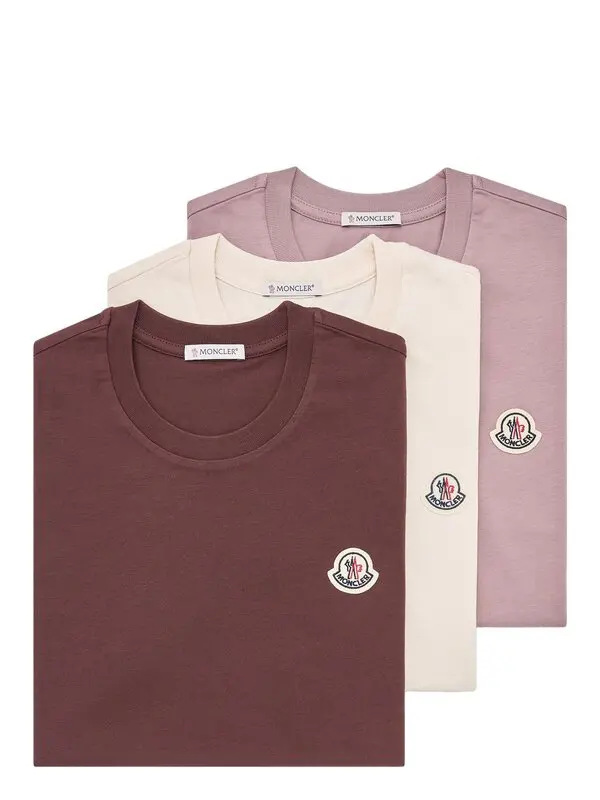 Moncler Logo Patch Cotton T-shirts - Multicolor