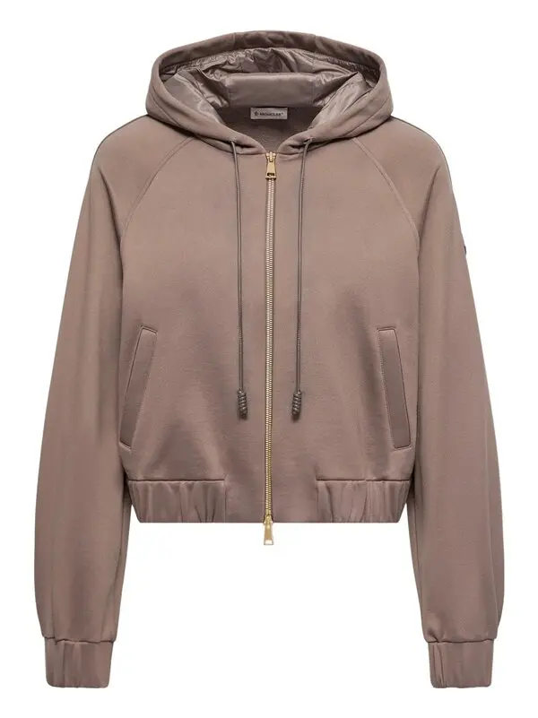 Moncler Technical Fleece Zip-up Cardigan - Brown