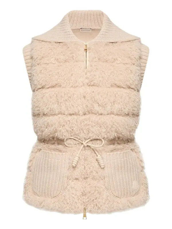 Moncler Wool & Cashmere Blend Down Vest - Beige