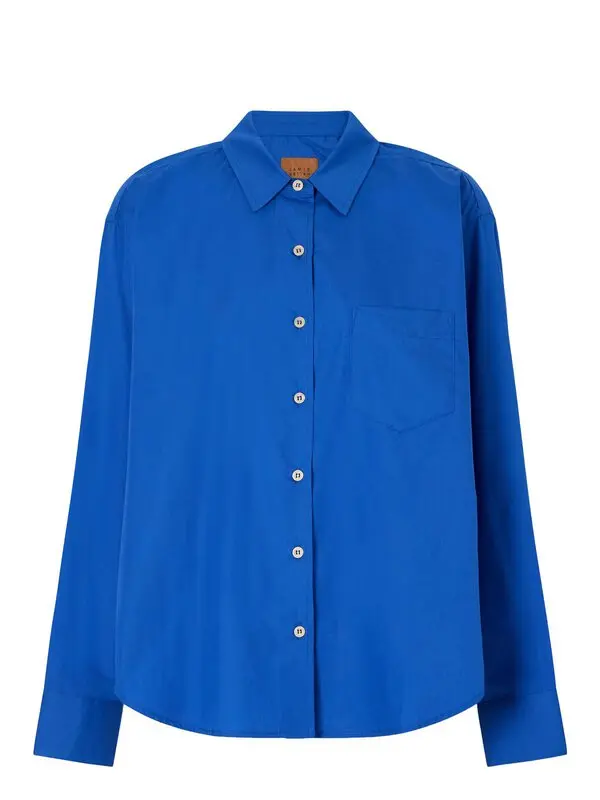 JAMIE HALLER The Logo Weekend Cotton Shirt - Blue