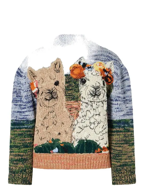 Stella McCartney Mélange Knitted Embroidered Wool Sweater - Multi