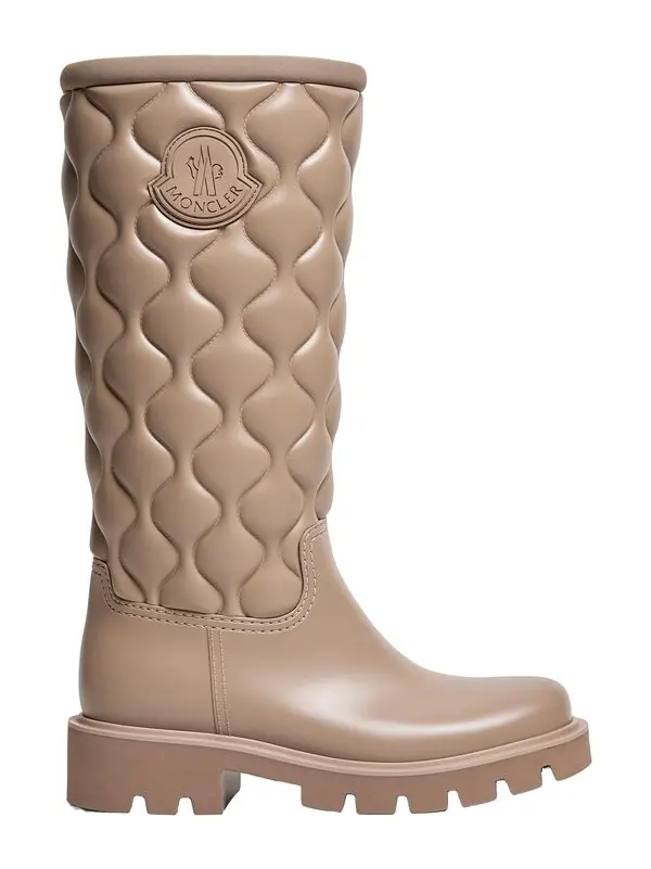 Moncler Kickstream High Rain Boots - Beige