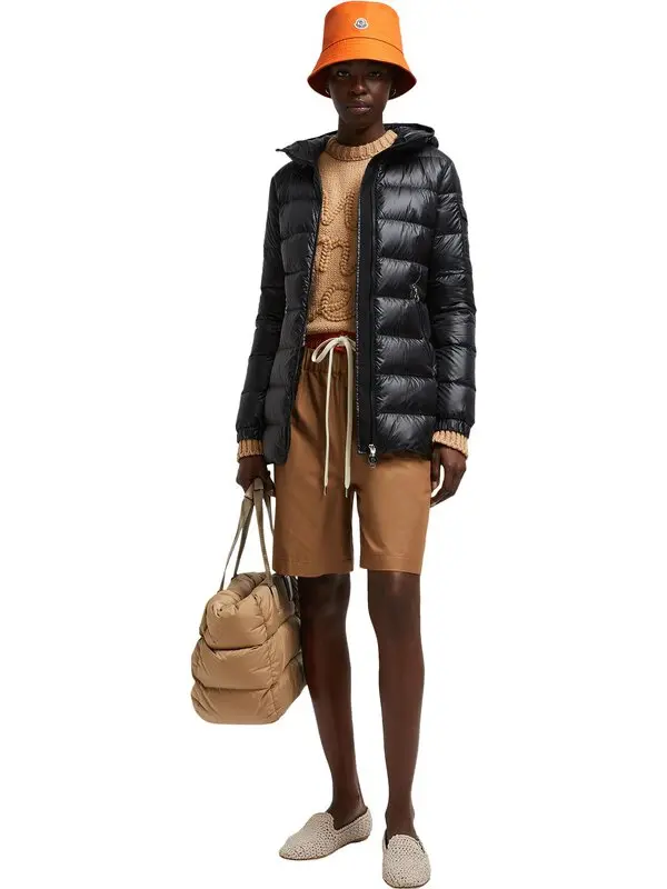 Moncler Glements Hooded Mid-length Down Jacket - Black