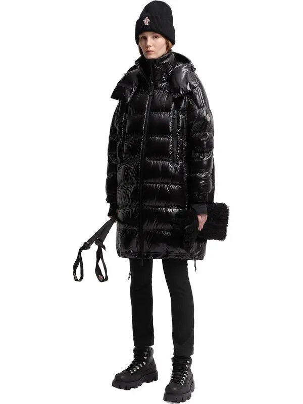 Moncler Rochelairs Hooded Long Down Jacket - Black