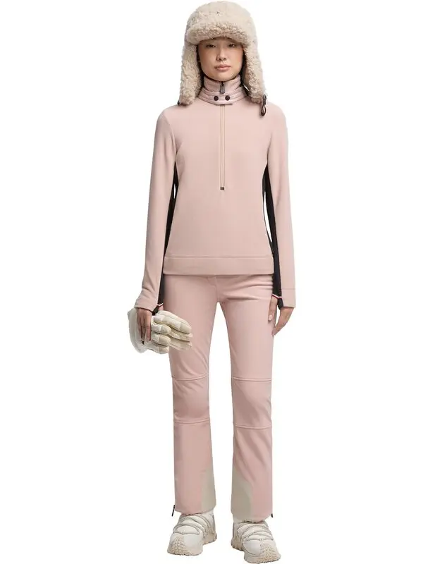 Moncler Half-zip Fleece Sweatshirt - Pink