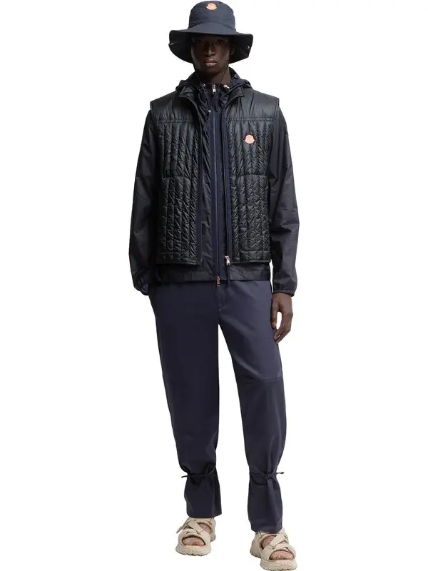 MONCLER X GILGA FARM DESIGNED BY DONALD GLOVER X Gilga Farm Donald Glover Cotton Gabardine Trousers - Blue