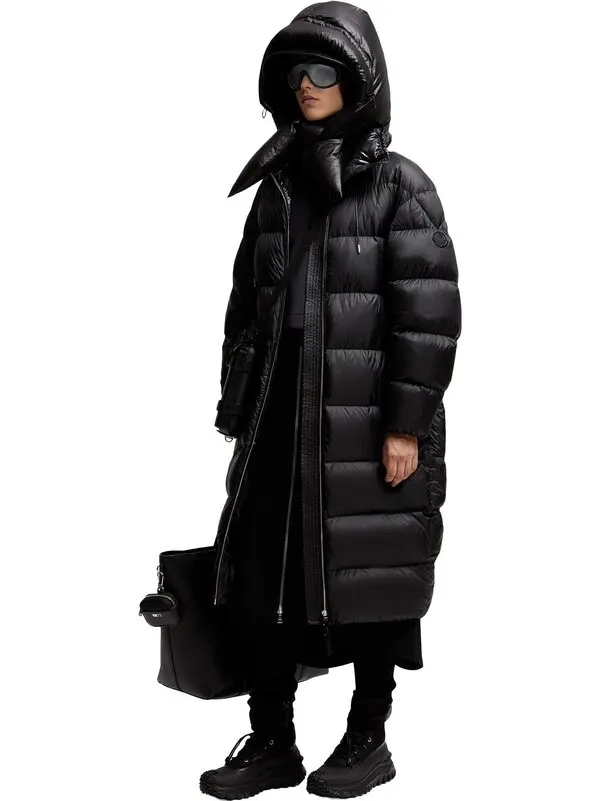 MONCLER X EDWARD ENNINFUL Cotton Gabardine Midi Skirt With Adjustable Slit - Black