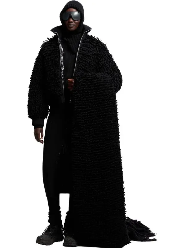 MONCLER X EDWARD ENNINFUL Wool Blend Zip-up Cardigan - Black