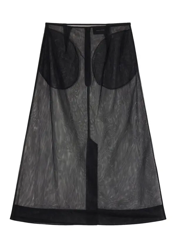 Simone Rocha Organza Midi Skirt - Black