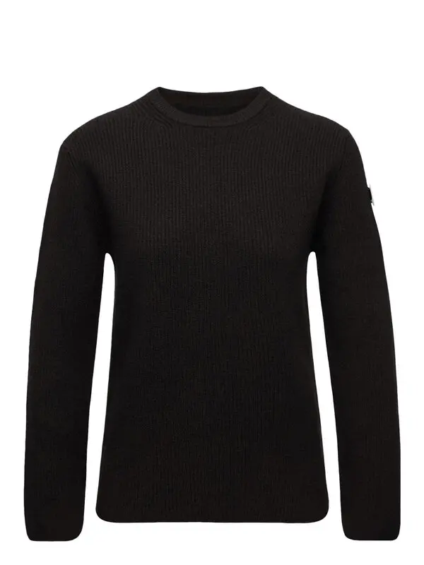 MONCLER + JIL SANDER Textured Wool Crew Neck Sweater - Black