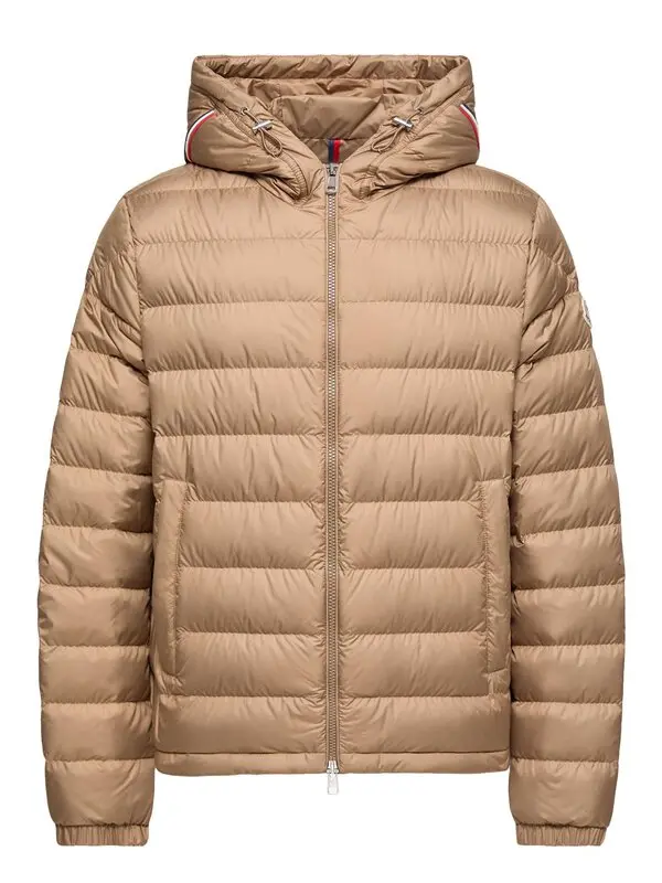 Moncler Vermille Hooded Short Down Jacket - Beige