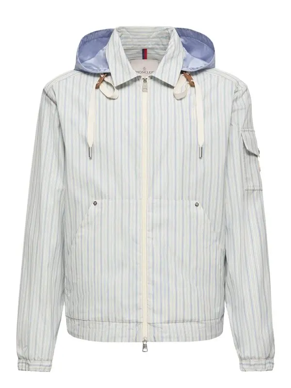 Moncler Havas Striped Poplin Shirt Jacket - Blue