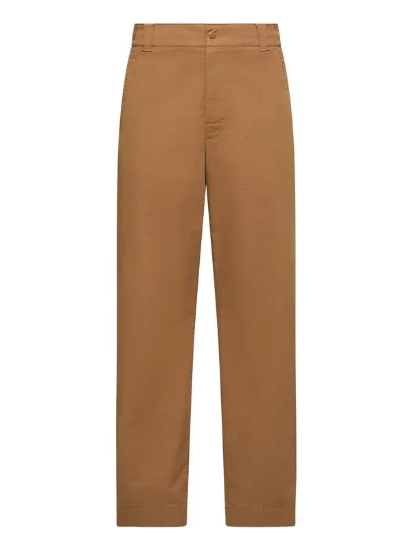 Moncler Cotton Blend Gabardine Pants - Brown