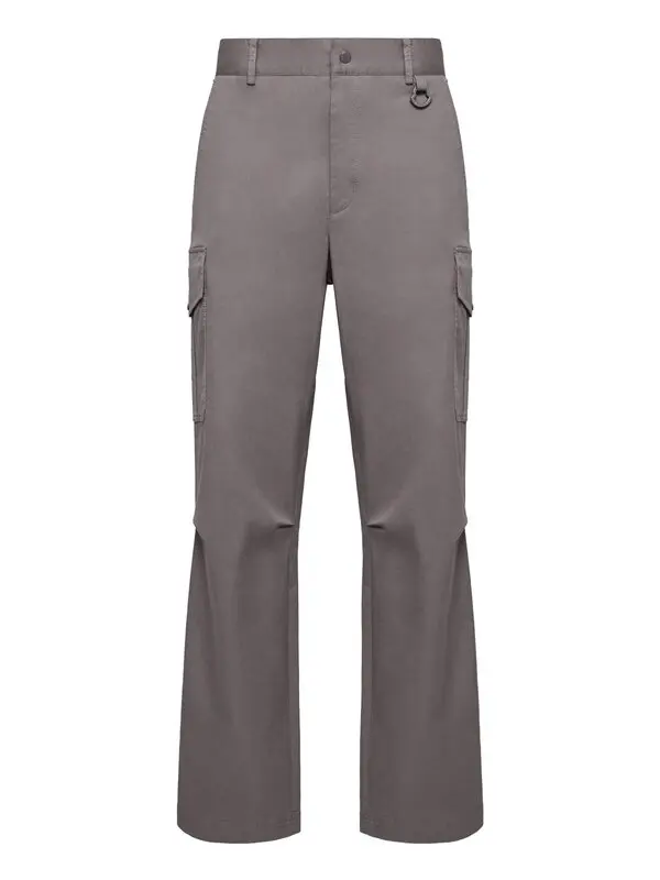 Moncler Cotton Blend Gabardine Cargo Pants - Grey