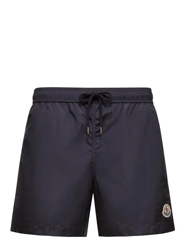 Moncler Logo Patch Swim Shorts - Blue