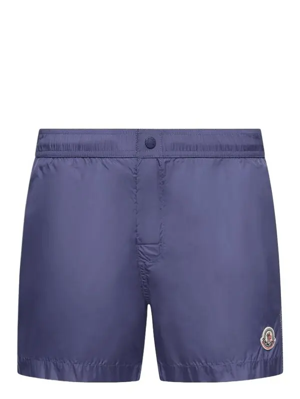 Moncler Geometric Logo Swim Shorts - Blue