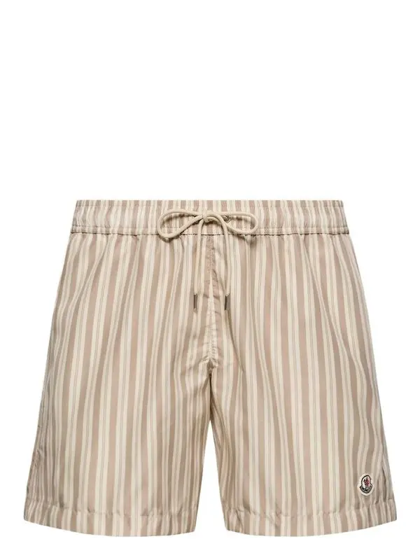 Moncler Striped Swim Shorts - Beige