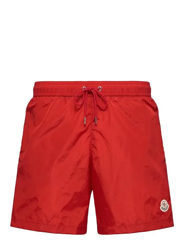 Moncler Logo Patch Swim Shorts - Red