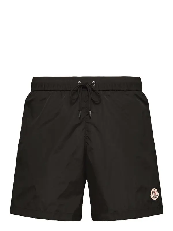 Moncler Logo Patch Swim Shorts - Black