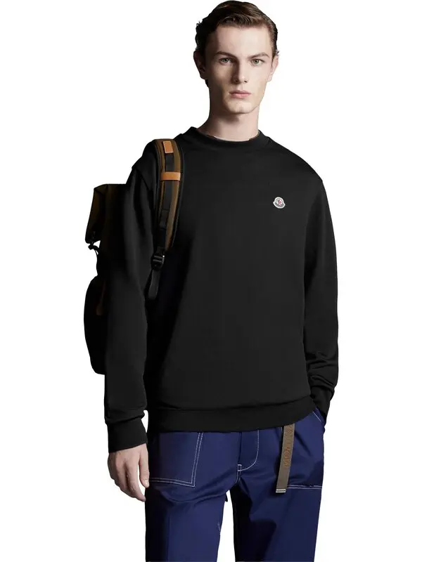 Moncler Logo Patch Crewneck Sweatshirt - Black
